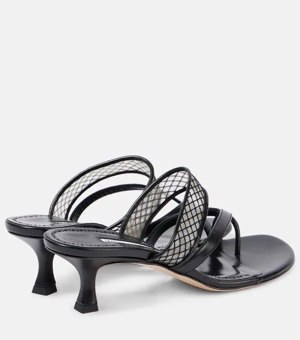 Manolo Blahnik Sulna 50 Leather Mules