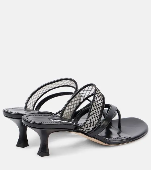 Manolo Blahnik Sulna 50 Leather Mules