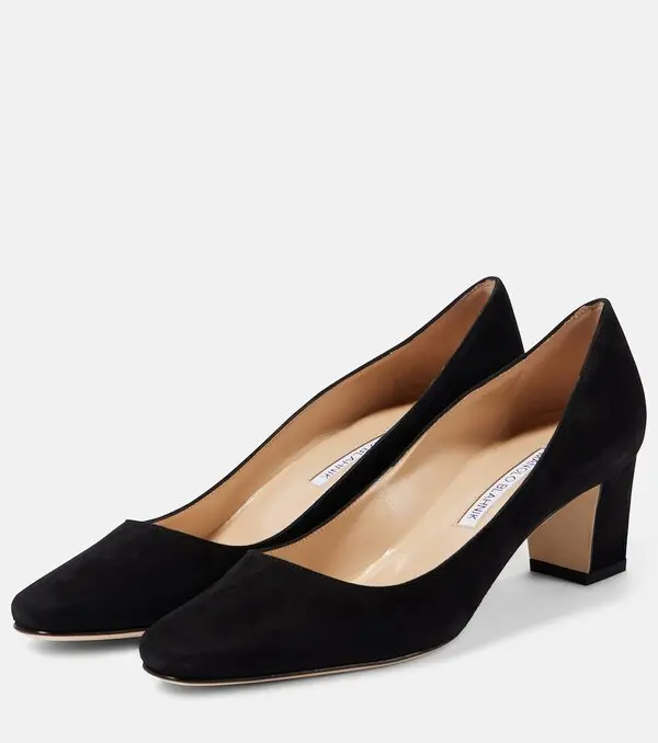 Manolo Blahnik Okkatopla 50 Suede Pumps - Black