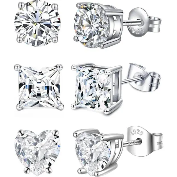 DONATELLO GIAN Name's Set Of 3 Sterling Stud Earrings - Silver