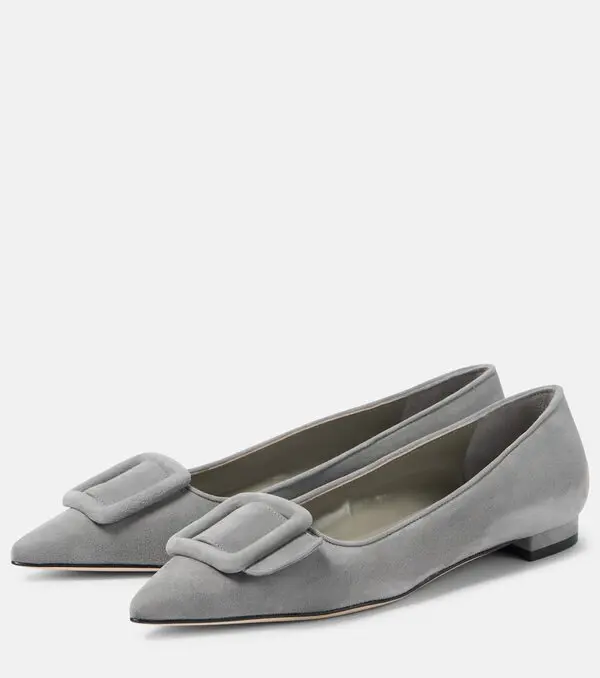 Manolo Blahnik Maysale Ballet Flats - Grey