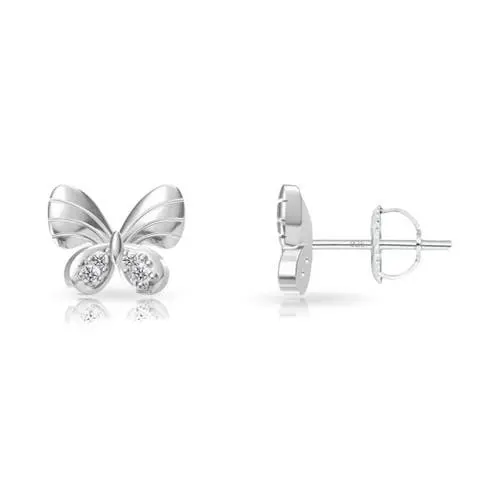 DONATELLO GIAN Sterling Butterfly Stud Earrings - Silver