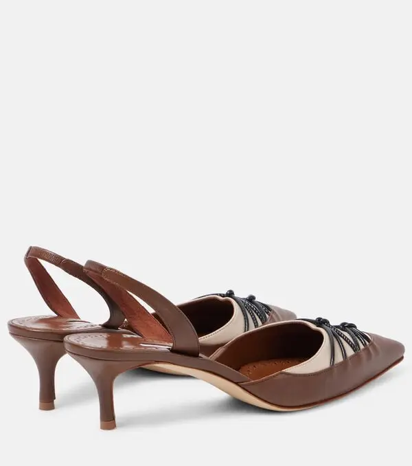Manolo Blahnik Maretsli 50 Leather Slingback Pumps