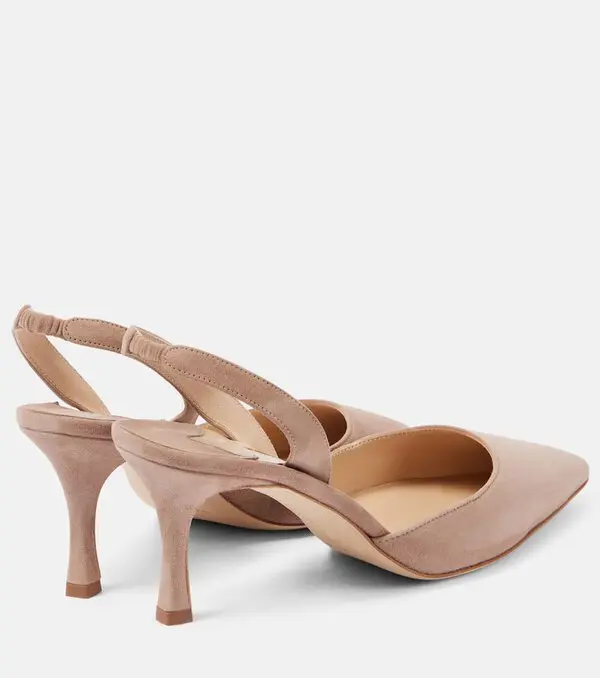 Manolo Blahnik Carolyne 70 Suede Slingback Pumps
