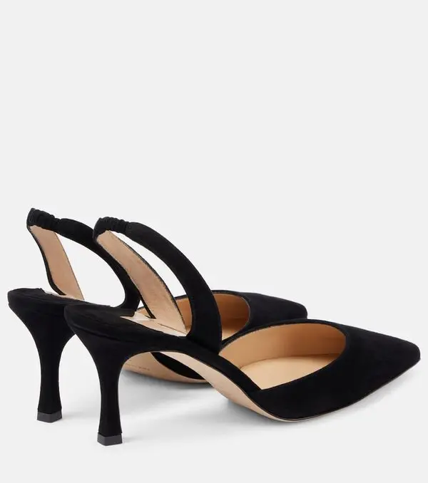 Manolo Blahnik Carolyne 70 Suede Slingback Pumps