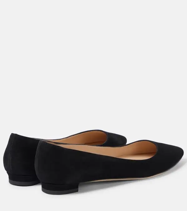 Manolo Blahnik Bb Suede Ballet Flats - Black