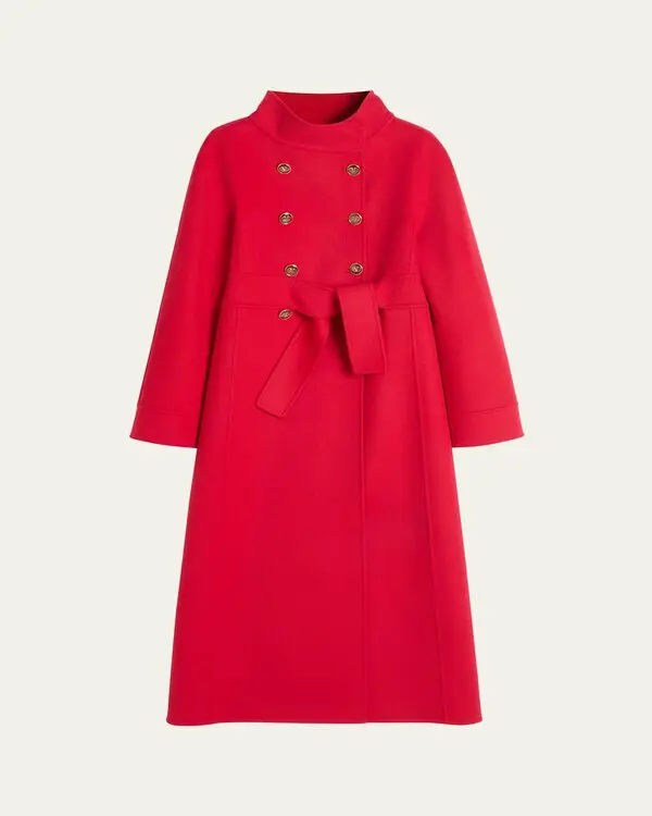 Valentino Garavani High-neck Belted Wool Cashmere Coat