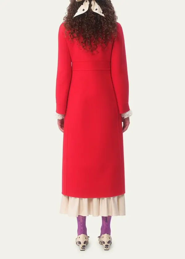 Valentino Garavani High-neck Belted Wool Cashmere Coat