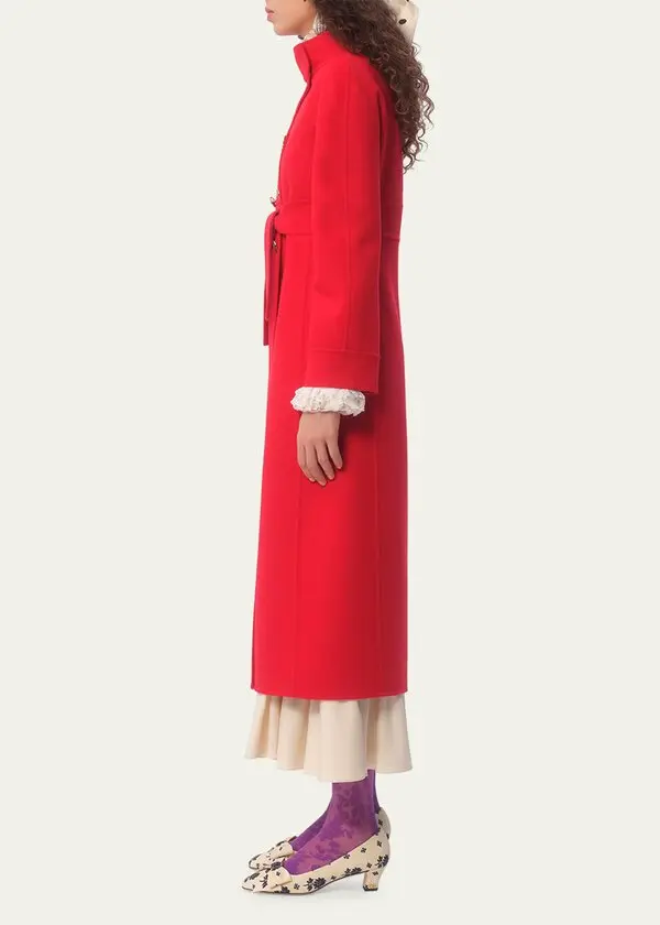 Valentino Garavani High-neck Belted Wool Cashmere Coat