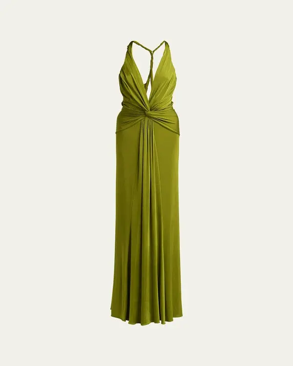 TOM FORD - TOM FORD Draped V-Neck Gown