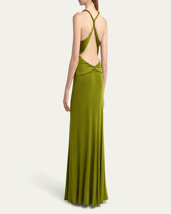 TOM FORD - TOM FORD Draped V-Neck Gown