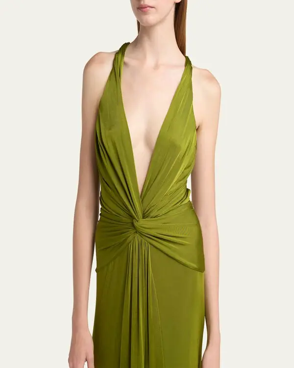 TOM FORD - TOM FORD Draped V-Neck Gown