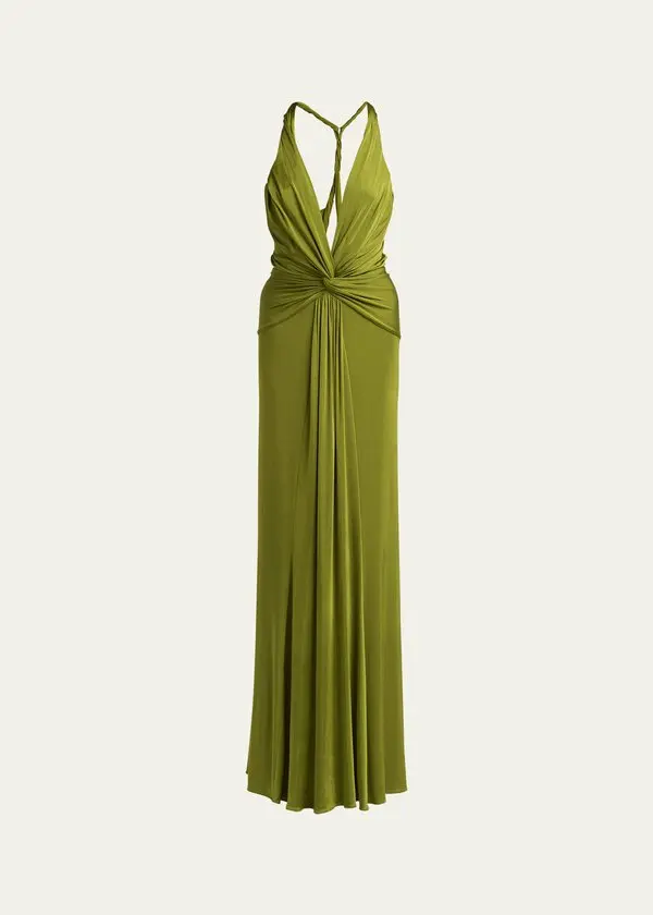 TOM FORD - TOM FORD Draped V-Neck Gown