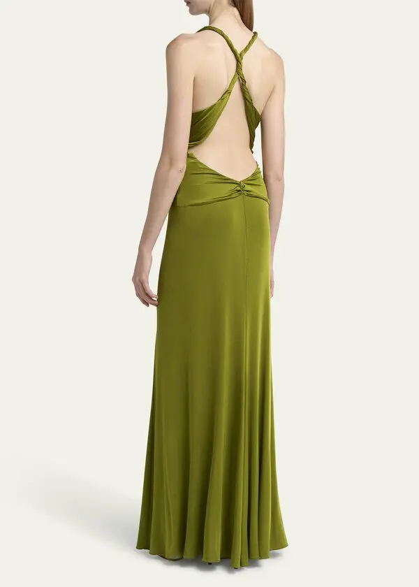 TOM FORD - TOM FORD Draped V-Neck Gown
