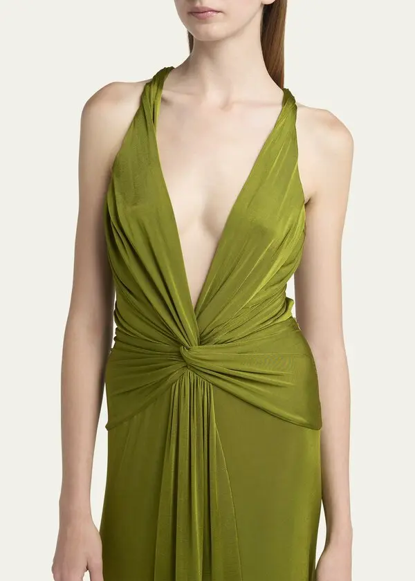 TOM FORD - TOM FORD Draped V-Neck Gown