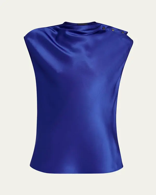 Giorgio Armani Double Silk Satin Blouse - Blue