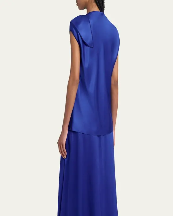 Giorgio Armani Double Silk Satin Blouse - Blue
