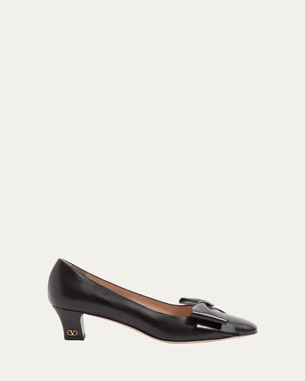 Valentino Garavani Bowow Leather Pumps - Nero