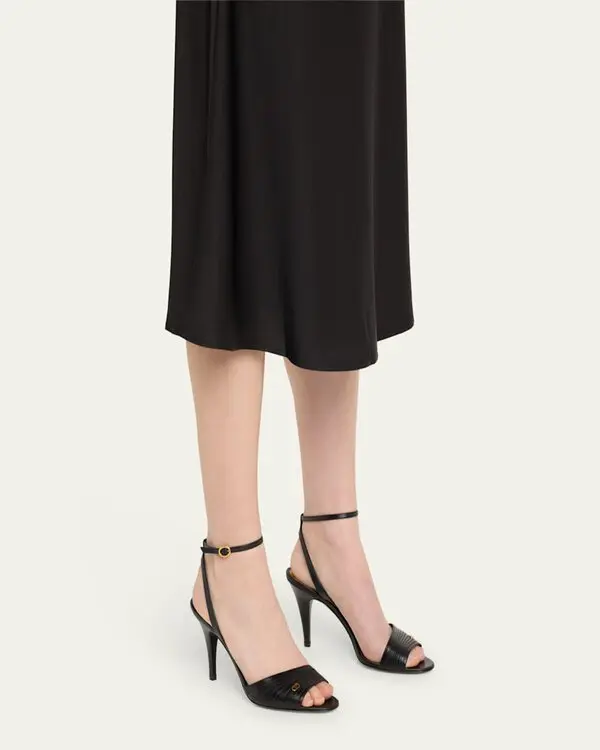 Valentino Garavani Ladycrush Leather Ankle-strap Sandals - Nero