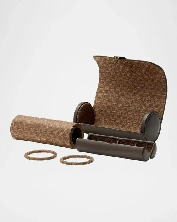 Wolf Earth Triple Watch Roll - Coffee