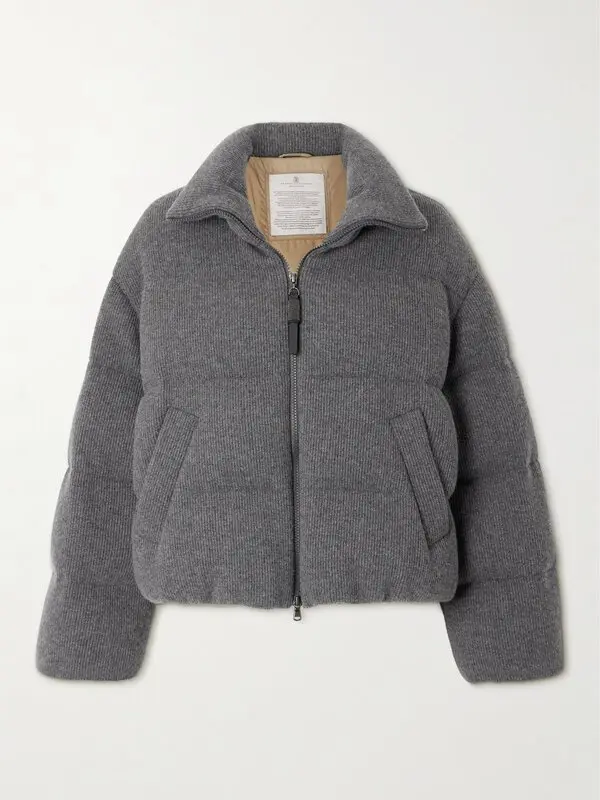 Brunello Cucinelli Padded Ribbed-cashmere Jacket