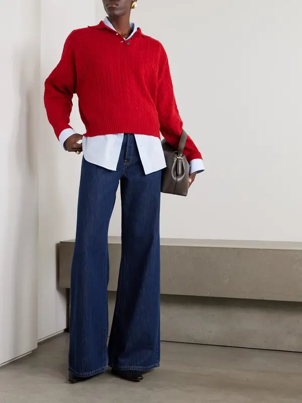 Brunello Cucinelli Cable-knit Cashmere Polo Sweater