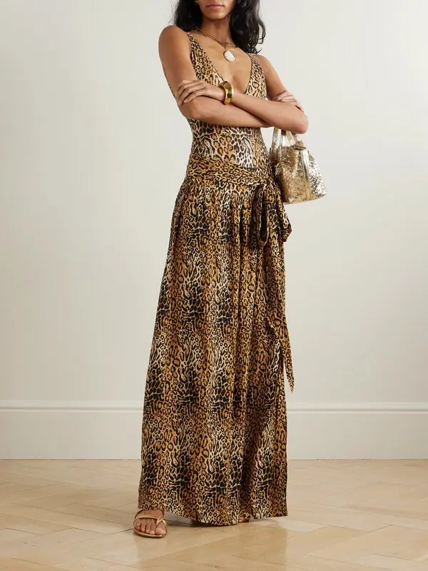Melissa Odabash Elsa Leopard-print Maxi Wrap Skirt