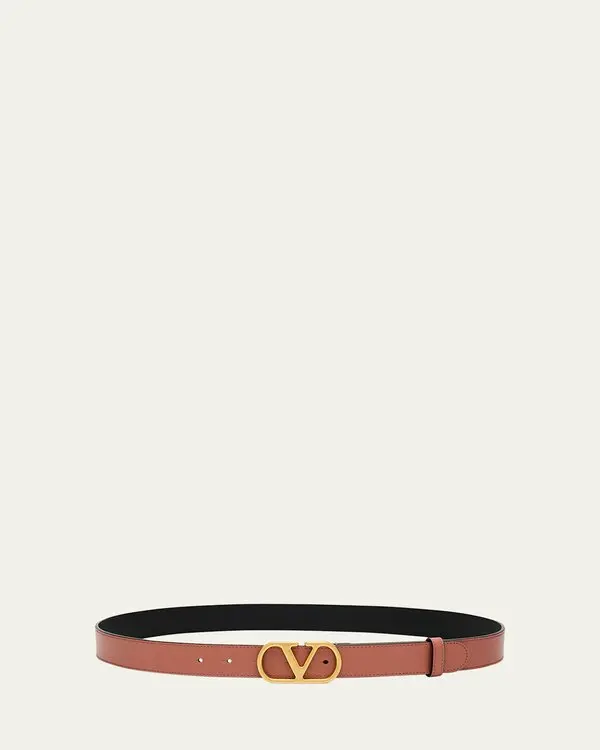 Valentino Garavani Vlogo Signature Leather Belt - Nero
