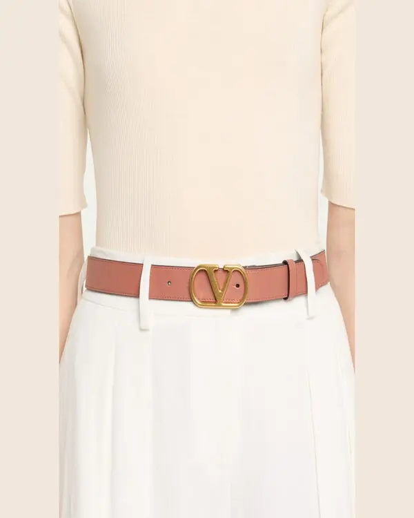 Valentino Garavani Vlogo Signature Leather Belt - Nero