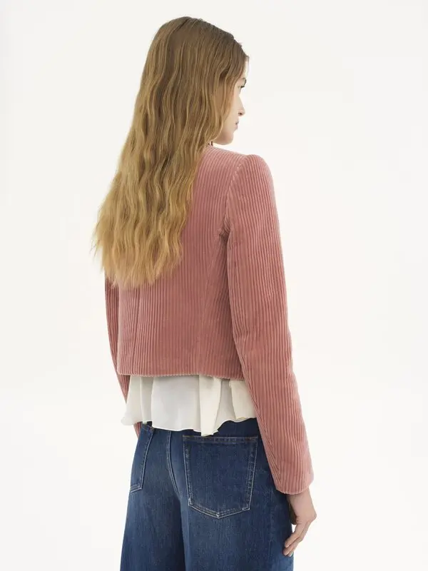 Chloé Cropped Boxy Jacket In Velvet