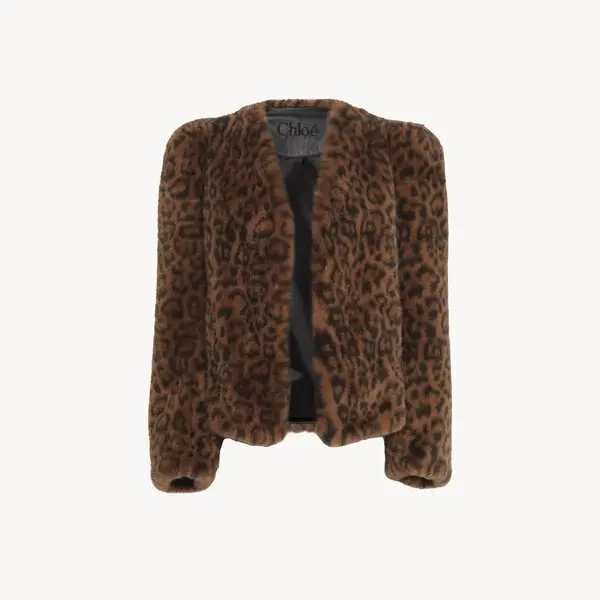 Chloé Boxy Jacket In Faux Fur