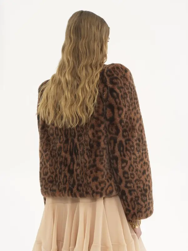 Chloé Boxy Jacket In Faux Fur