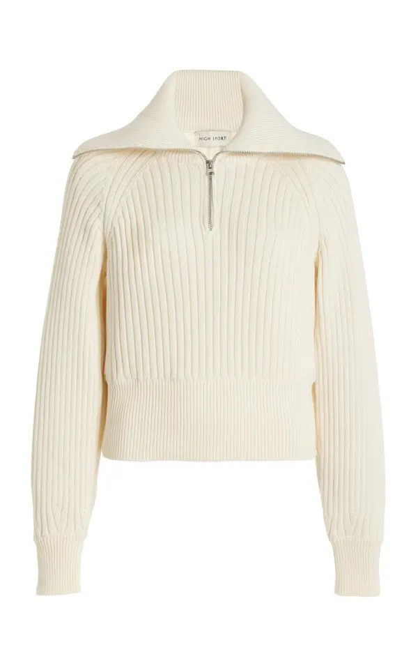 HIGH SPORT Chester Ribbed-knit Cotton-blend Sweater - Ivory