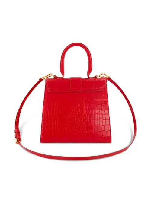 Mac Duggal Crocodile-effect Handbag - Cherry