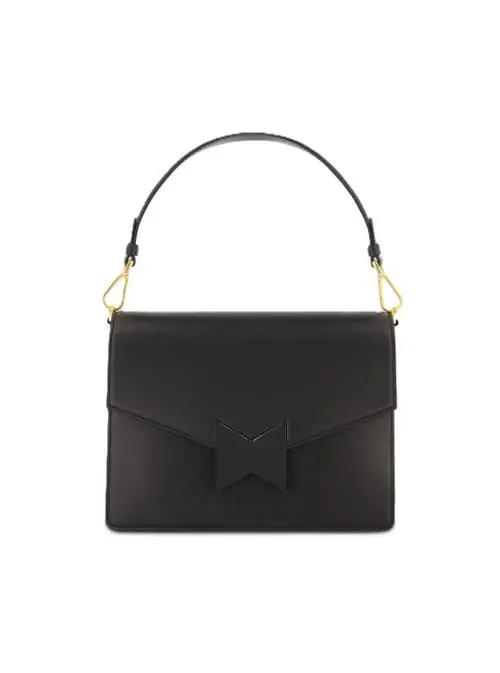Mac Duggal Leather Shoulder Bag - Black