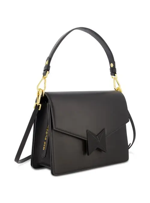 Mac Duggal Leather Shoulder Bag - Black