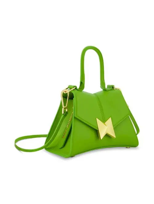 Mac Duggal Leather Mini Handbag With Gold Hardware
