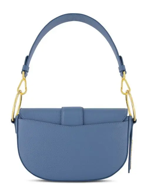 Mac Duggal Grain Leather Saddle Bag - Twilight