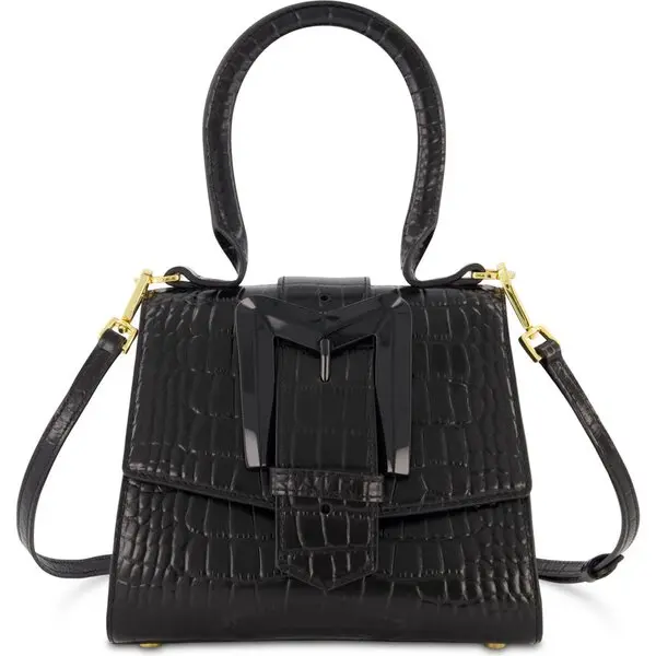 Mac Duggal Croc-effect Mini Handbag With Buckle Detail