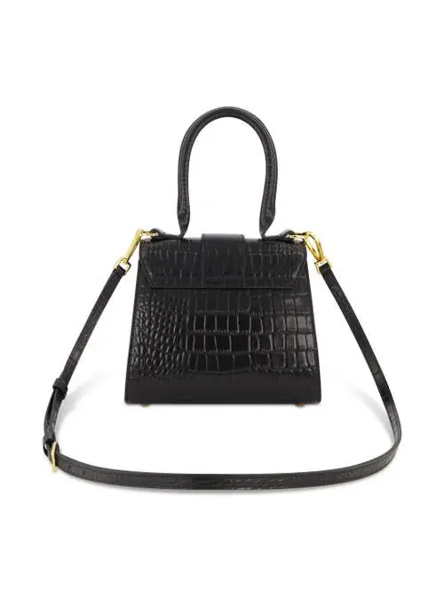 Mac Duggal Croc-effect Mini Handbag With Buckle Detail