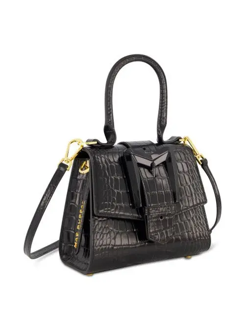 Mac Duggal Croc-effect Mini Handbag With Buckle Detail