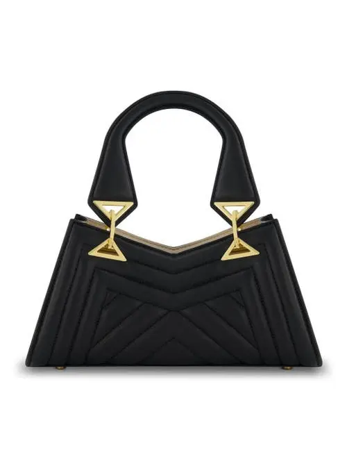 Mac Duggal Small Quilted Napa Leather Handbag - Black