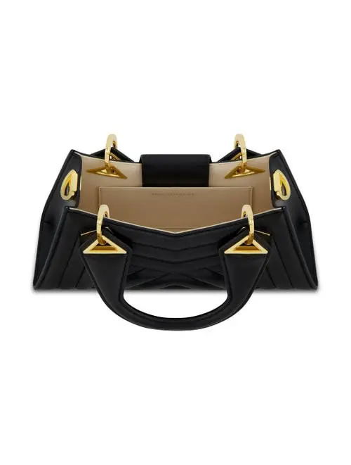 Mac Duggal Small Quilted Napa Leather Handbag - Black
