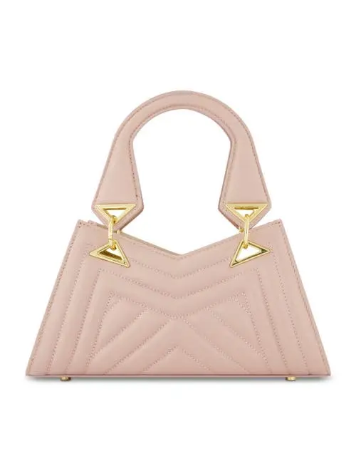 Mac Duggal Small Quilted Napa Leather Handbag - Rose