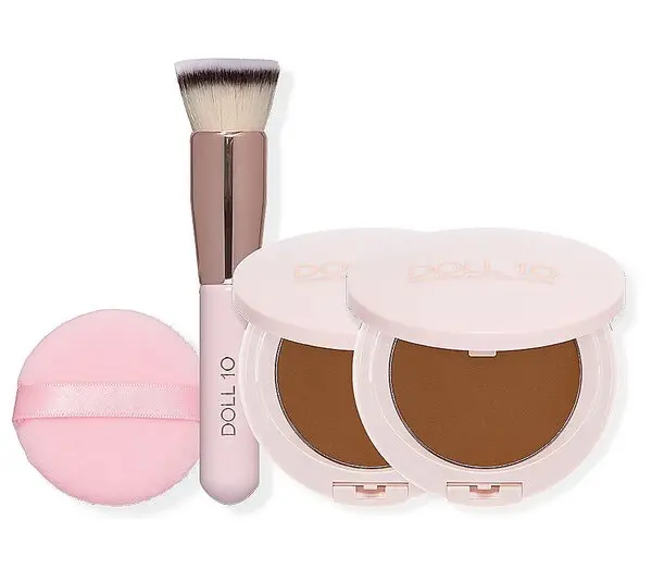 DOLL 10 Tce Serum Powder Foundation Duo With Brush And Puff - One-color