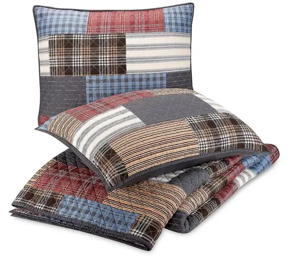 MODERN HEIRLOOM Cabin Patchwork 3pc Full/queen Quilt Set