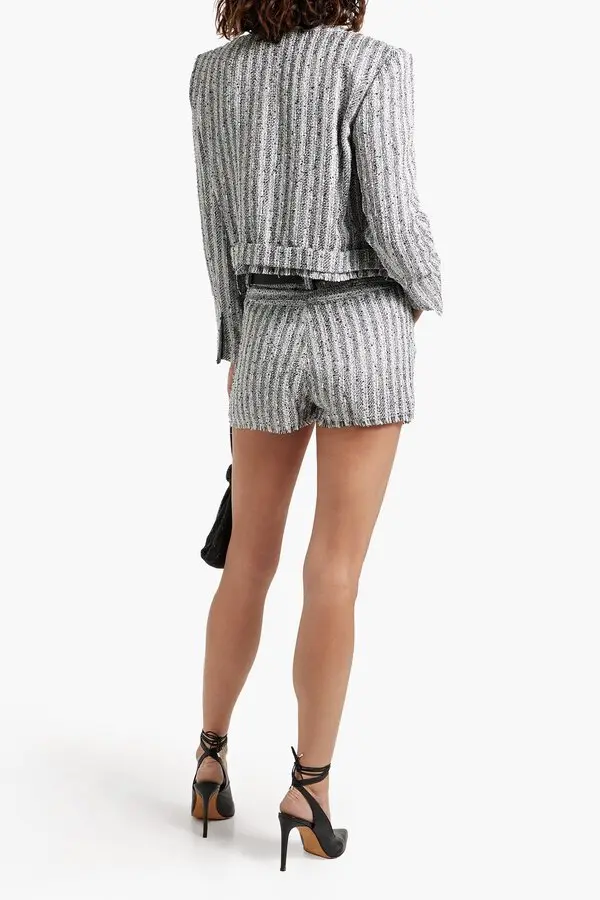IRO PARIS Honza Metallic Striped Tweed Shorts