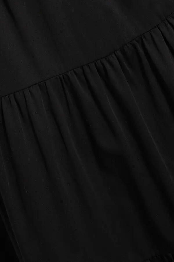 Alice + Olivia Saige Tiered Cotton-blend Midi Dress - Black