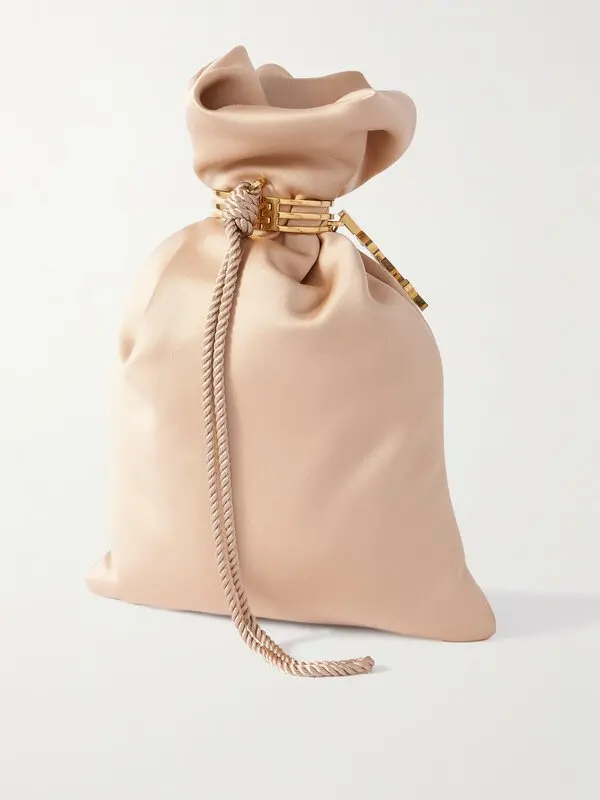 Saint Laurent Embellished Satin Bucket Bag