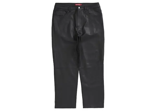 Supreme Leather 5-pocket Jean - Black